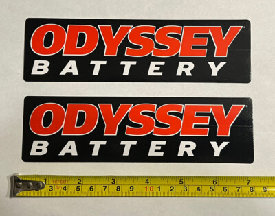 2 ODYSSEY BATTERY DECALS STICKERS racing drags hotrods outlaws rally ...