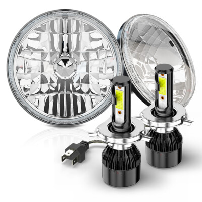 for Freightliner Coronado 7'' Inch Round LED Headlight Bulbs High Low ...