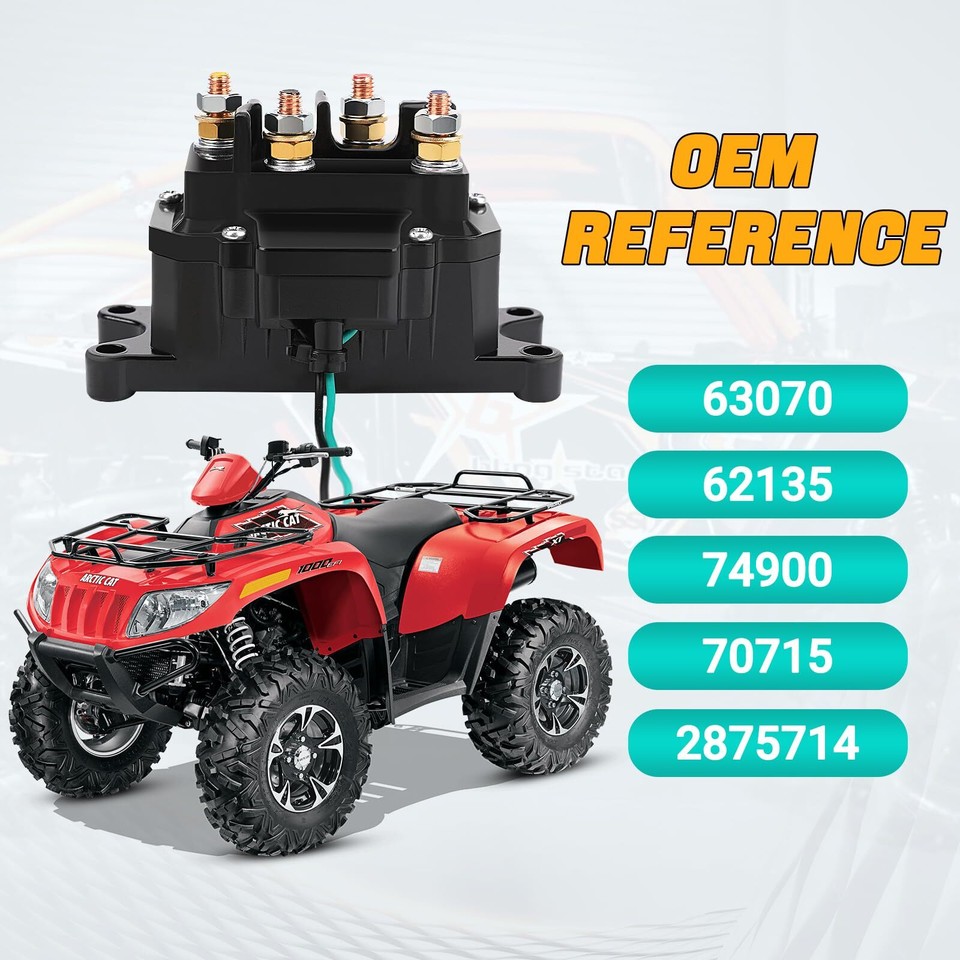 Winch Solenoid Relay Contactor 12V 250A Winch Relay Thumb Truck for ATV ...