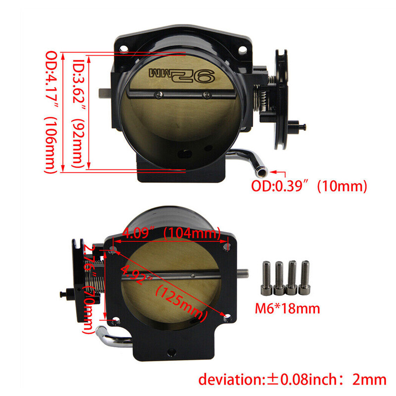 92MM Throttle body+TPS IAC+Adapter Plate For Chevy GM Gen III LSX LS ...