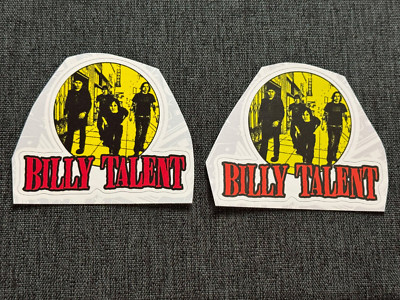 Lot (2) BILLY TALENT 2 1/4" x 2 3/4" Band Logo STICKERS Red Yellow FAST ...