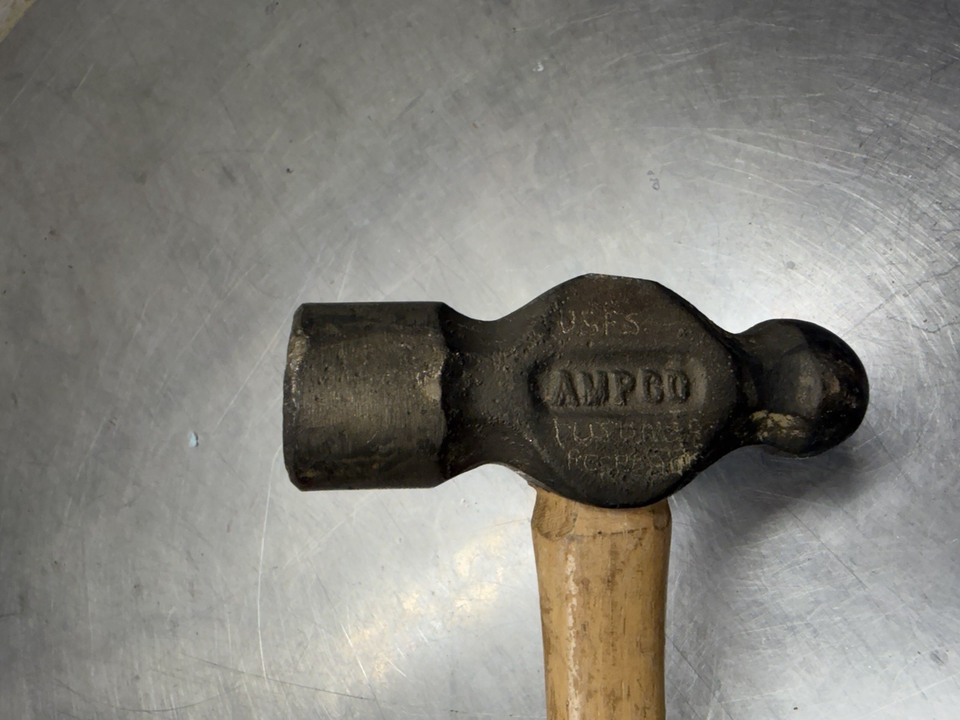 Vintage Ampco H3 Ball Peen Hammer Brass Non Sparking Gas Pipe Line Tool ...