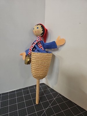 Vintage Cone Puppet On Wood Stick w/ Wood Head ~ Pop Up | eBay