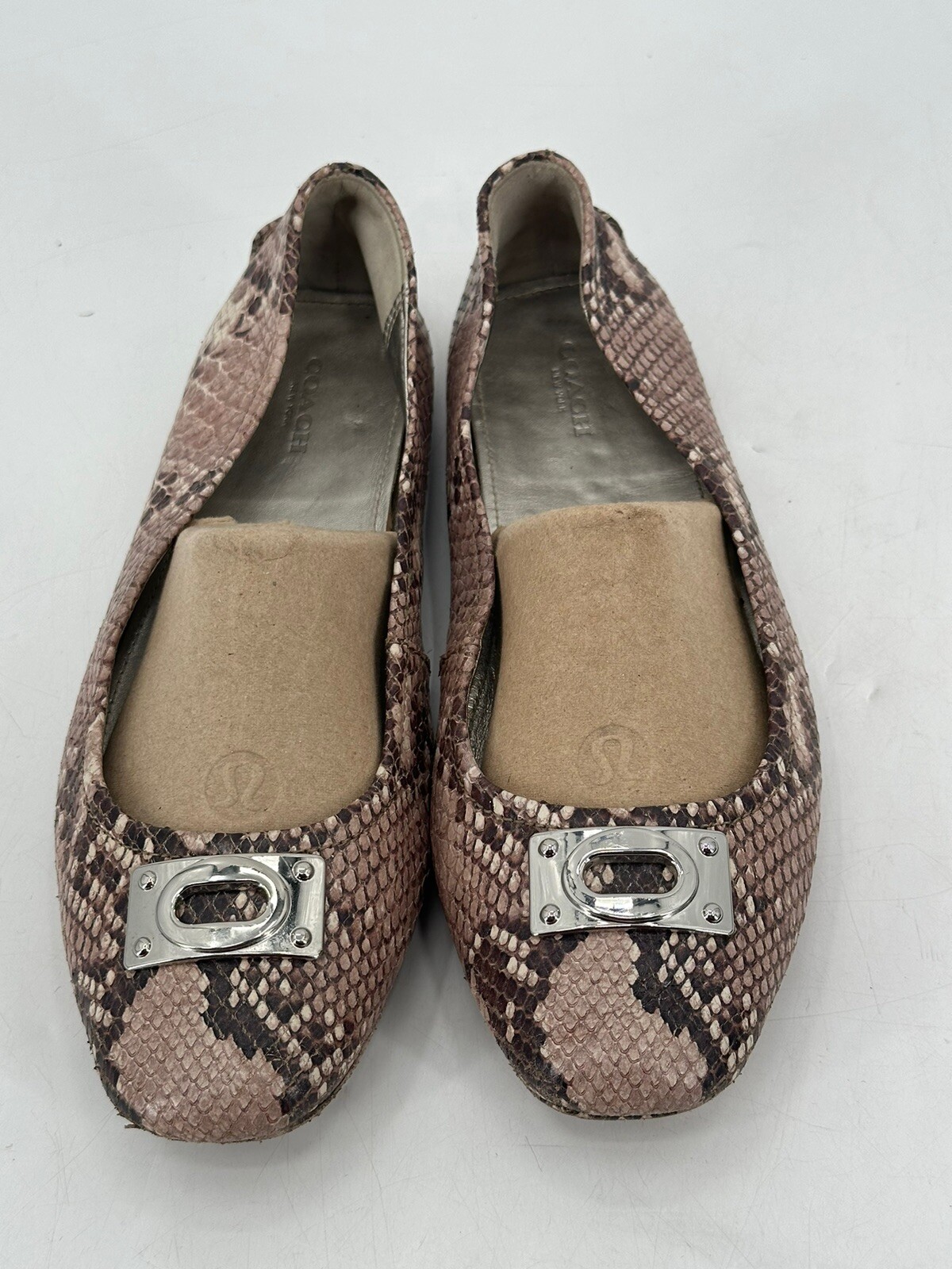 Coach Snake Print Leather Vernon Ballet Flats Women's… - Gem