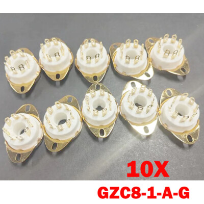 10pc 8Pin Octal Tube Socket Gold For EL34 6L6 6V6 KT66 6SN7 Bottom ...