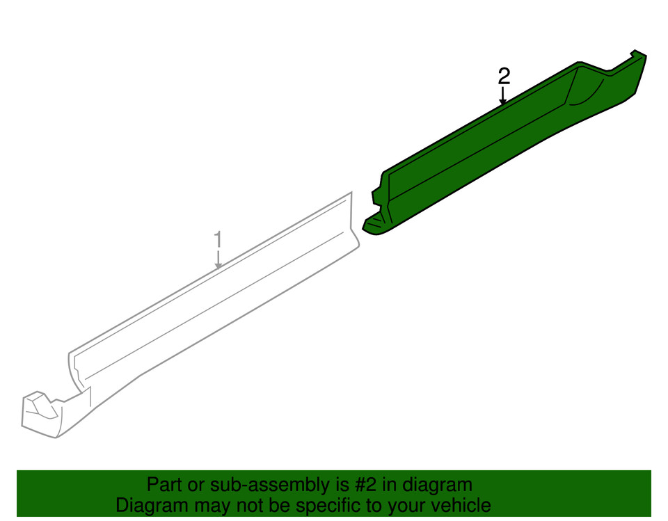2009-2016 Lincoln MKS Genuine Ford Drivers Rear Rocker Molding 8A5Z ...