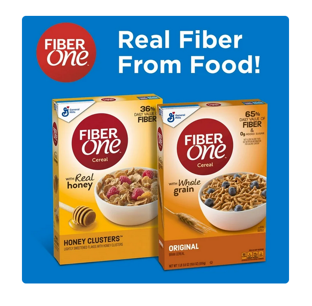 Fiber One Breakfast Cereal, Original Bran, 19.6 oz | eBay