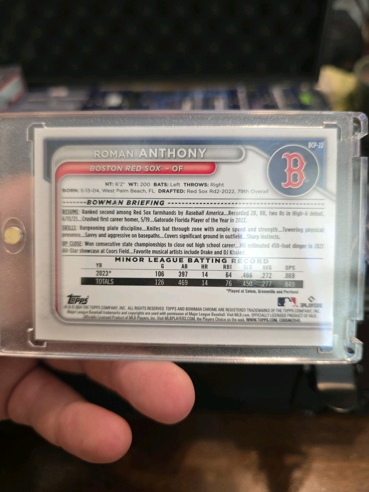 2024 Bowman Lunar Glow Refractor Roman Anthony Rookie Card | eBay