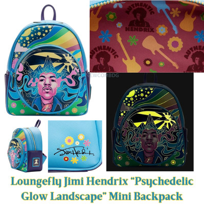 NEW NWT Loungefly Jimi Hendrix “Psychedelic Glow Landscape” Mini ...