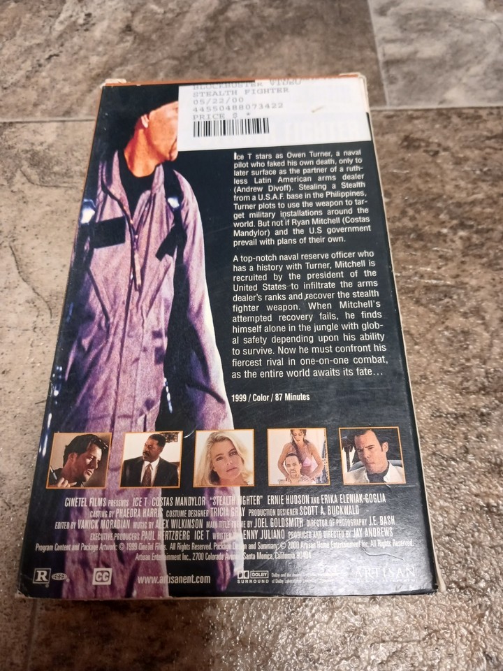 1999 Vintage Stealth Fighter Movie VHS Tape Ice T Ernie Hudson Artisan ...