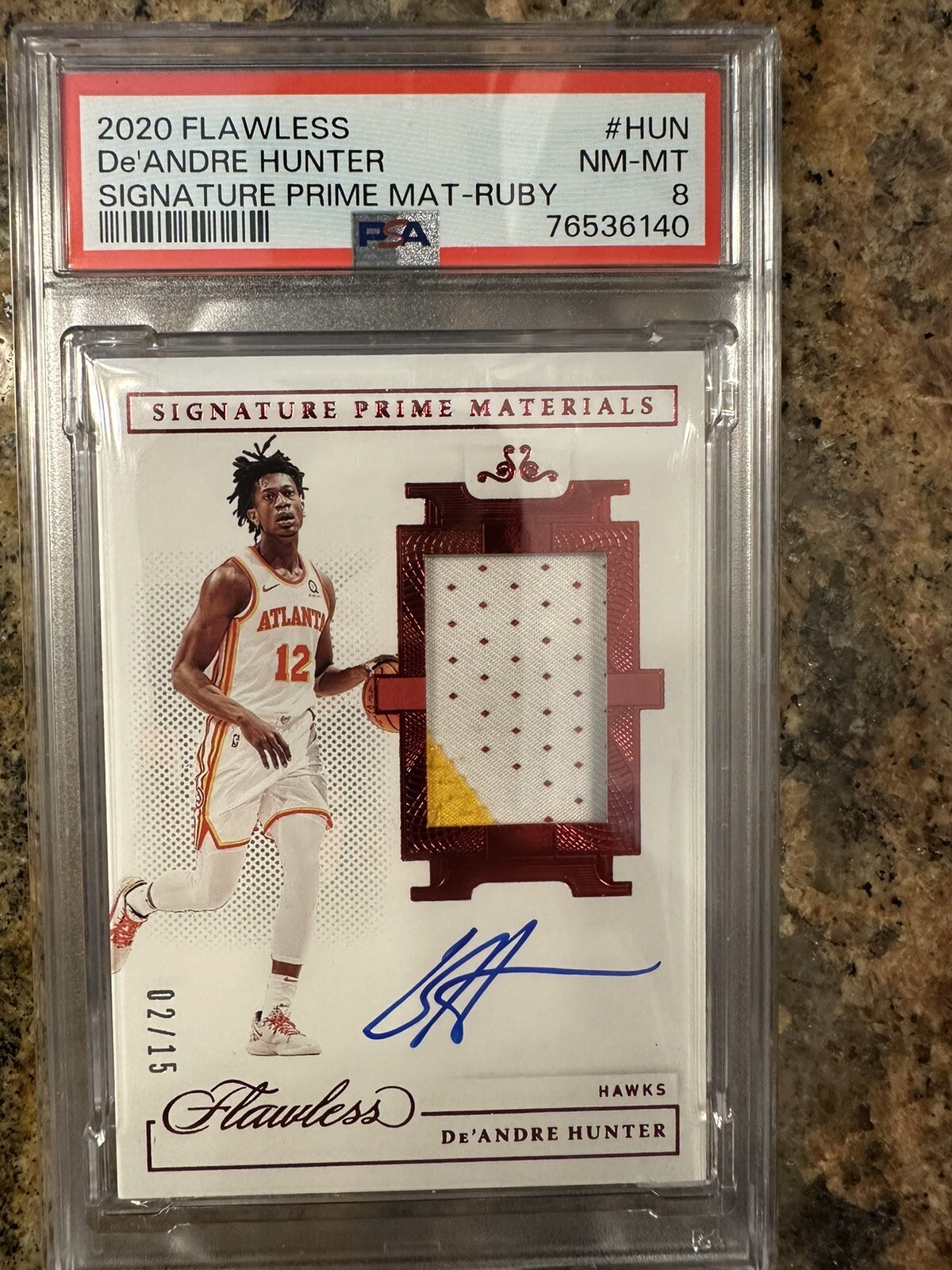 2020-21 Flawless DeAndre Hunter 02/15 Autograph Patch HAWKS Game Worn ...