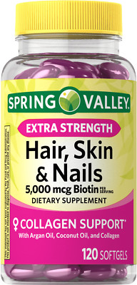 Spring Valley Extra Strength Hair,Skin,Nails Collagen Support Softgels ...