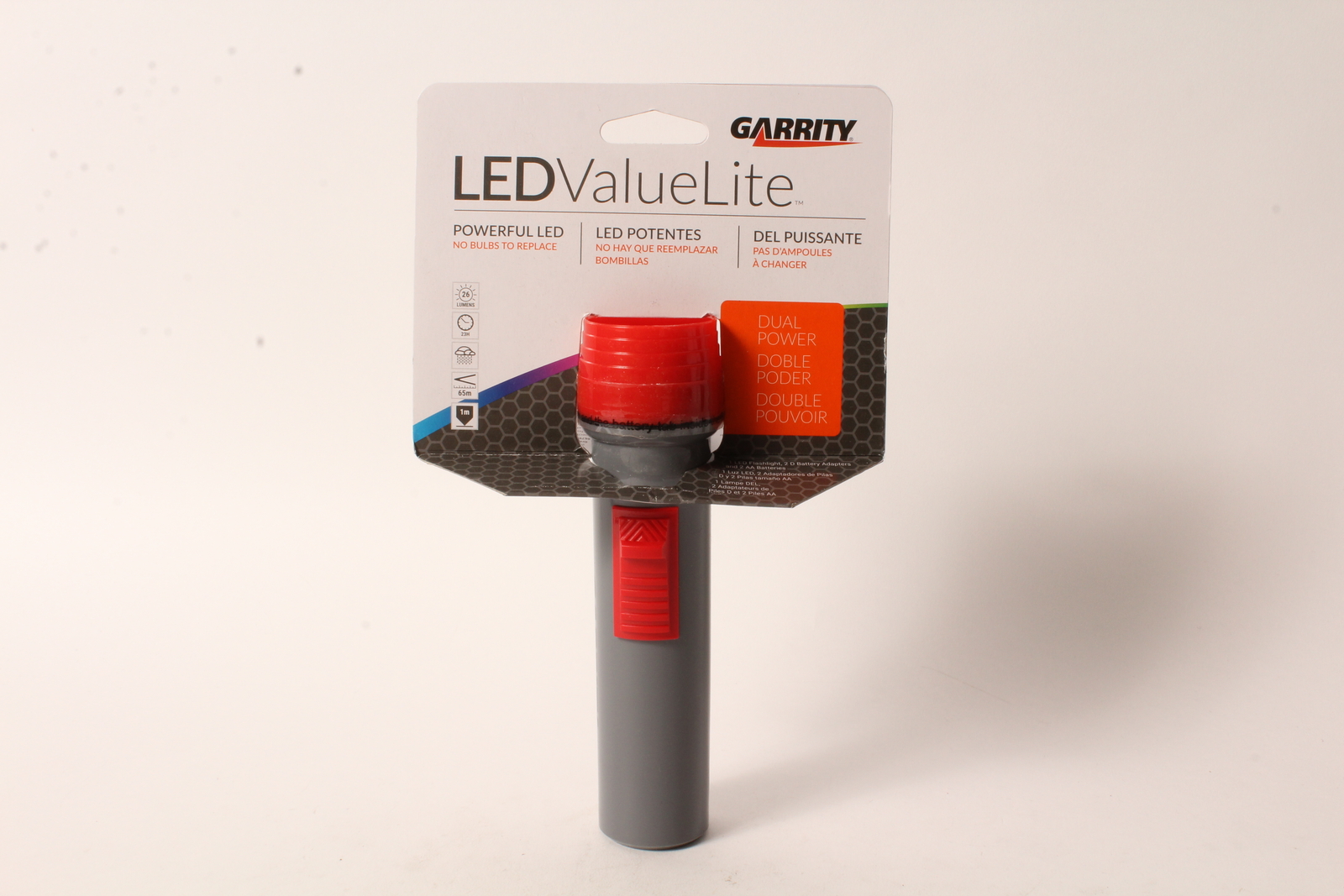Garrity LED 2d Valuelite Flashlight Anti-roll 26 Lumens 65m Beam ...