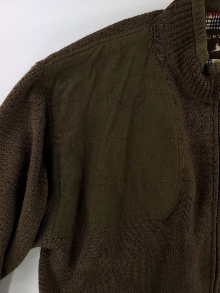 Orvis Full Zip Wool Bomber Jacket Olive Green Long Sleeve Mens XXL | eBay