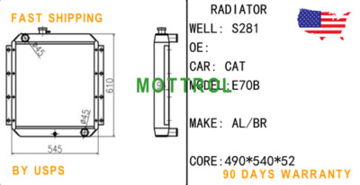 085-5426 CORE RADIATOR,WATER TANK FITS Caterpillar CAT E70B E307 4D32 ...