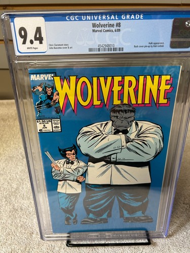 Wolverine 8 CGC 9.4 White Pages Marvel Comics 1989 Hulk , John Buscema ...