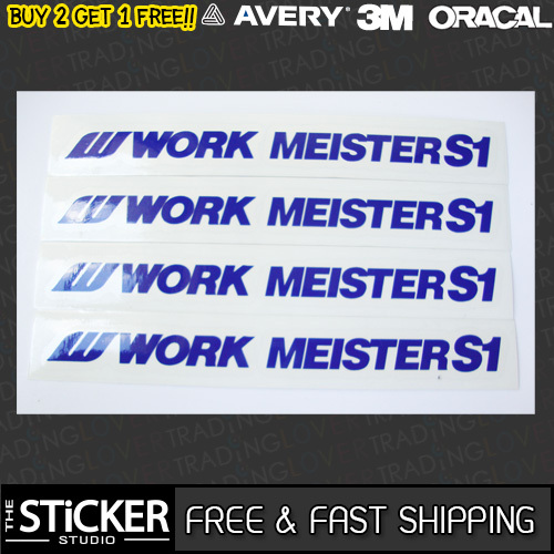 4 x Work Meister S1 Wheels Rim sticker decals all color silvia skyline ...
