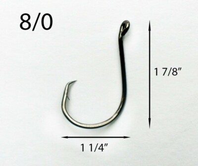 PACK OF 100 Size 8/0 TACKLEWORKS Offset Circle Fishing Hooks 7384 | eBay