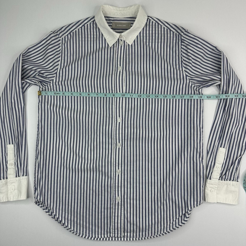 Everlane Women’s Mariner Blue Must-Have Cotton Silky Button Front Shirt ...