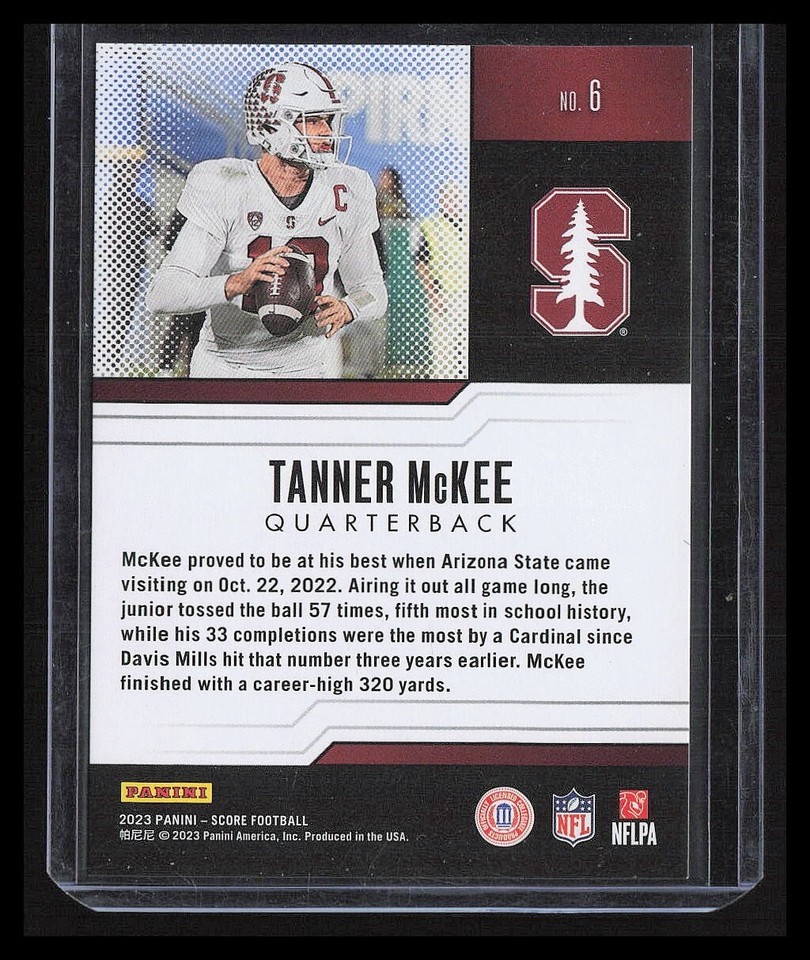 TANNER MCKEE 2023 Panini Score Protential Orange 1/10 STANFORD CARDINAL ...