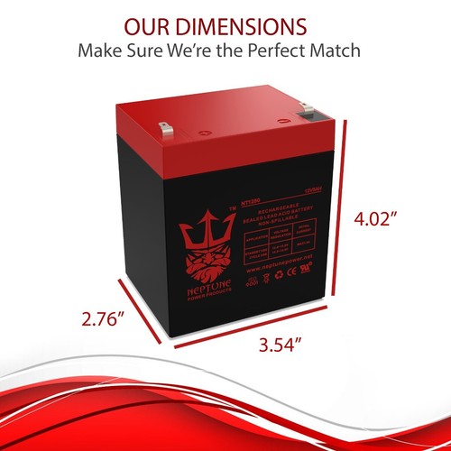 NEW! 12V 4AH Alarm Security Fire System Battery 12 Volt 4 Amp Hour ...