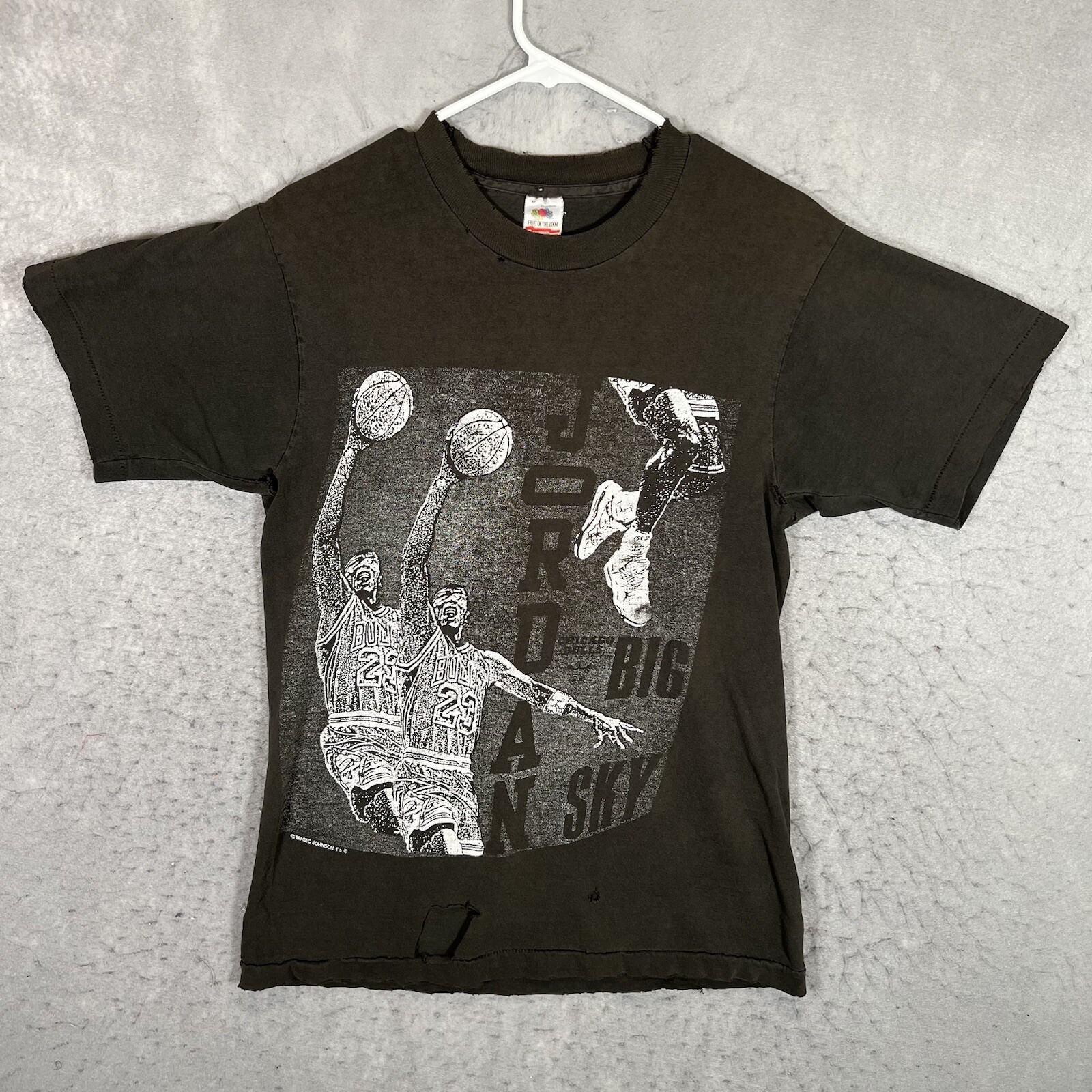 A1 Vintage 90s Magic Johnson Michael Jordan Bulls T S… - Gem