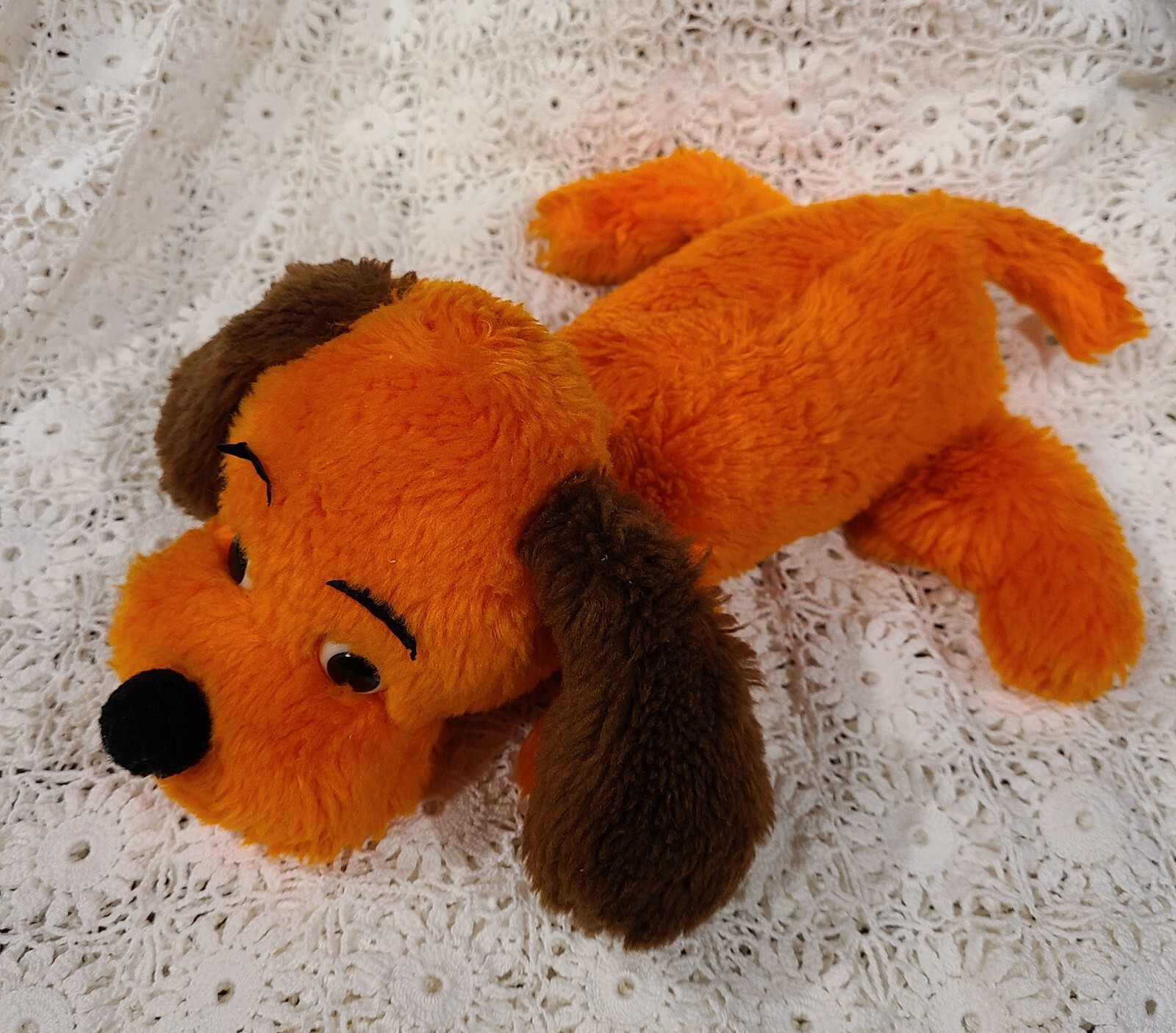 Vintage Dakin 'DROOPER' Dog Puppy Plush RARE Orange Nut Shells Korea 70 ...