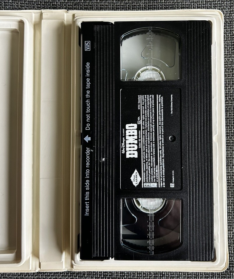 Dumbo (1941) VHS Walt Disney’s Classic Black Diamond Clamshell 024 ...