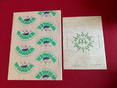 1970's, McDonald's / Burger King, "Un-Used", "FISH" Sandwich Wrappers ...