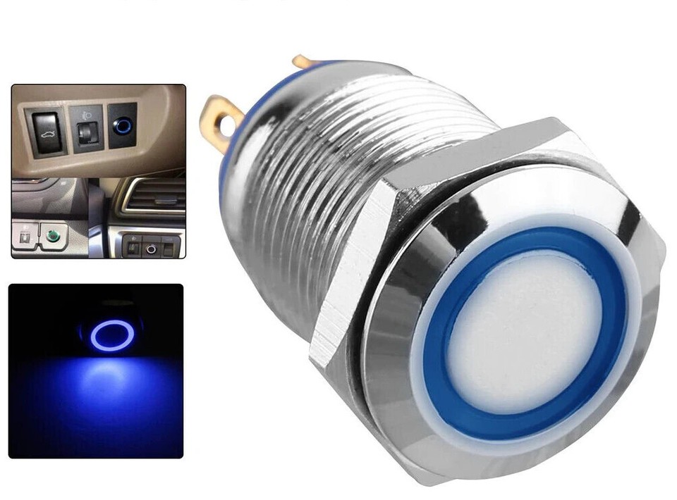 LED Momentary Stainless Steel Push Button Panel Mount Power Switch LOT ...