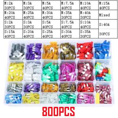 800PCS Car Blade Fuses Assortment Kit Assorted Blade Auto Car Truck ...