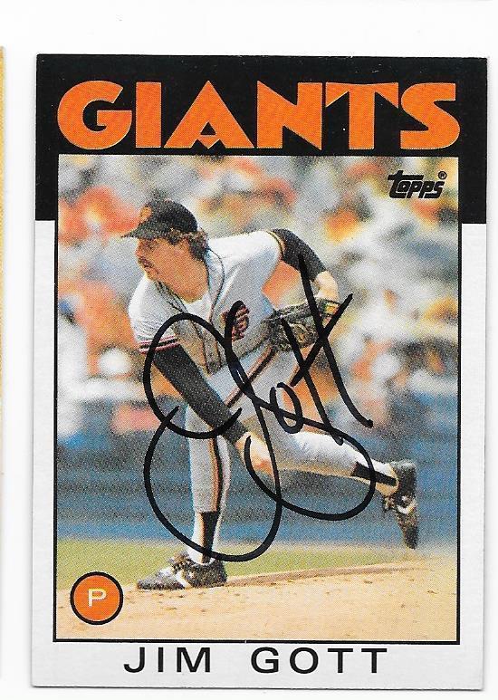 JIM GOTT 1986 TOPPS AUTOGRAPHED SIGNED # 463 GIANTS | eBay