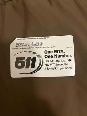 NYCT MTA MetroCard - 511 | eBay