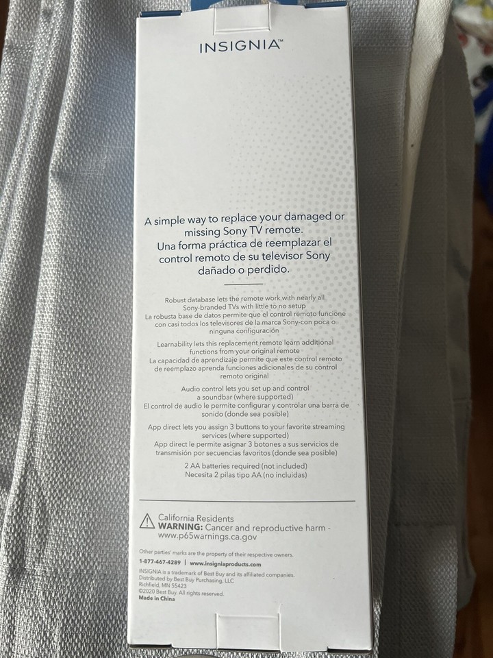 Universal SONY Insignia NS-RMTSNY21 Replacement Learning Remote for ...