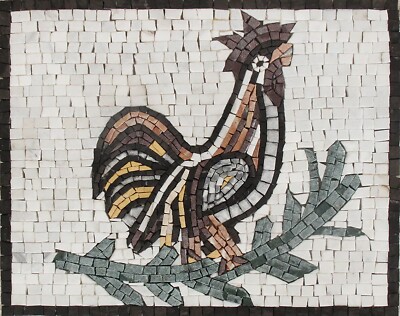 Mosaic Rooster Natural Marble Stone Floor and Wall Backsplash Tiles | eBay