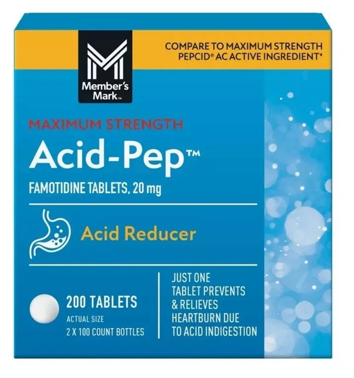 Member’s Mark Acid-Pep Famotidine Tablets 20 mg Expires 3/2027 | eBay
