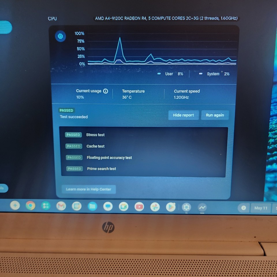 HP Chromebook 11A G8 EE 11.6” AMD A4-9120C RADEON R4 1.60GHz 4 GB RAM ...