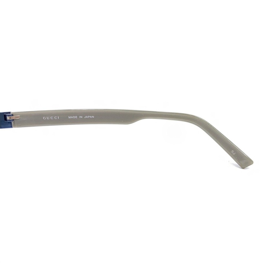 Gucci GG 9591J B9G Titanium Navy Blue Gray Half Rim Eyeglasses Frames ...