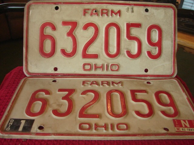 Vintage Pair of Front & Rear 1980 Ohio Farm License Plates | eBay