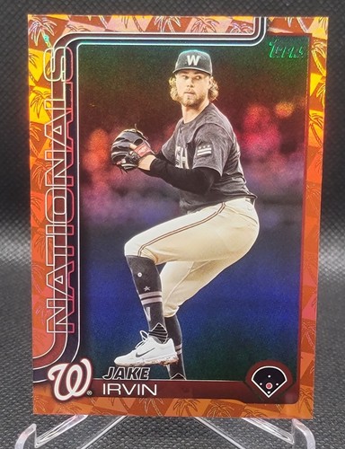 Jake Irvin 2025 Topps #197 Orange Palm Tree 1/25 Washington Nationals ...