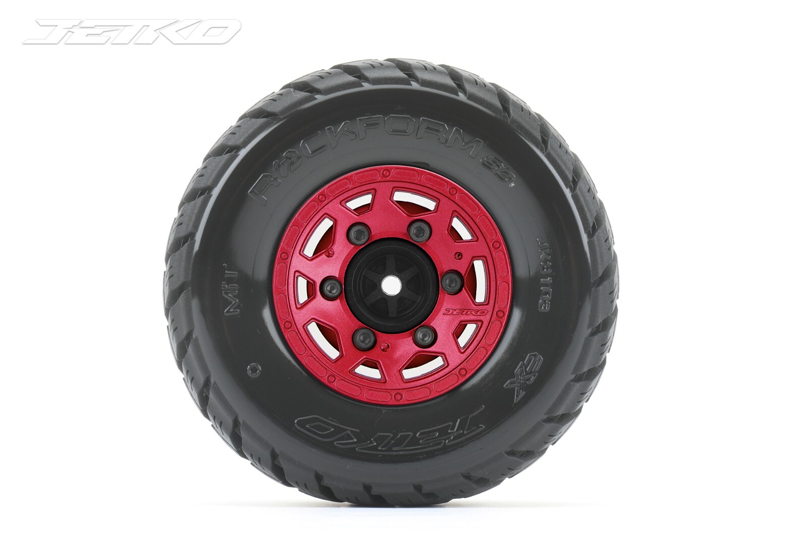 Jetko 1/10 SC EX-Rockform Tires Mounted on Red Claw Rims, Medium Soft ...