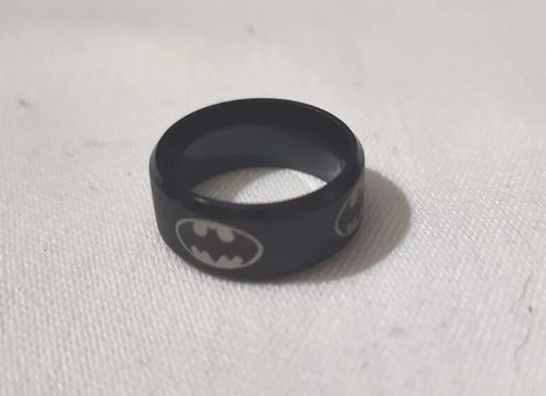 Black/Stainless Steel Batman Band Ring, Size 5.5 | eBay