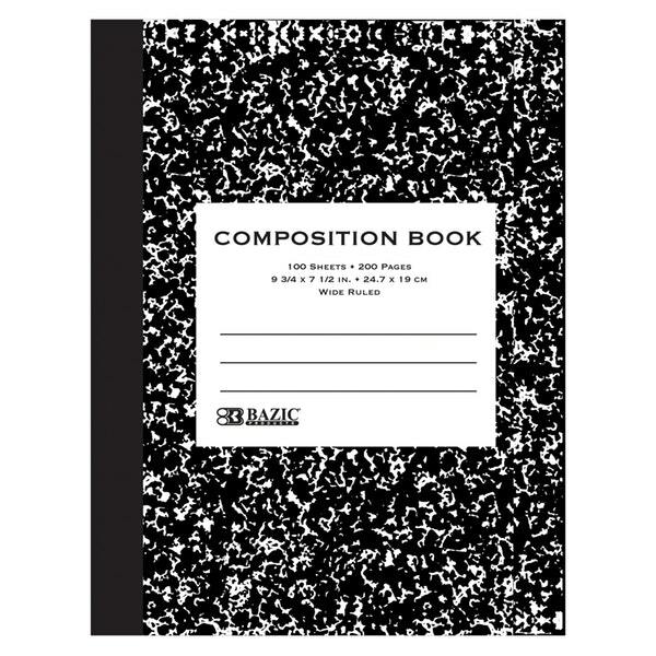 Qty 6 BAZIC Composition Book Black Marble 100 Sheet Wide Ruled P n 508 For Sale Online EBay Qty 6 BAZIC Composition Book Black Marble 100 Sheet Wide Ruled P n 508 For Sale Online EBay