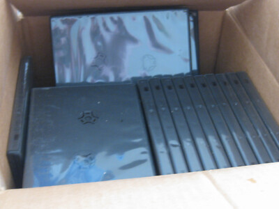 (62) x pack Standard 14mm Black Quad 4-Disc DVD Cases w/Double Sided ...