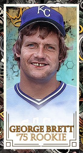 1975 George Brett RC Rookie Original ACEO Tobacco Art Card Kansas City ...
