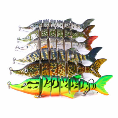 Lifelike 7 Segment Jointed Fishing Lures Swimbait Hard Bait Crankbait ...
