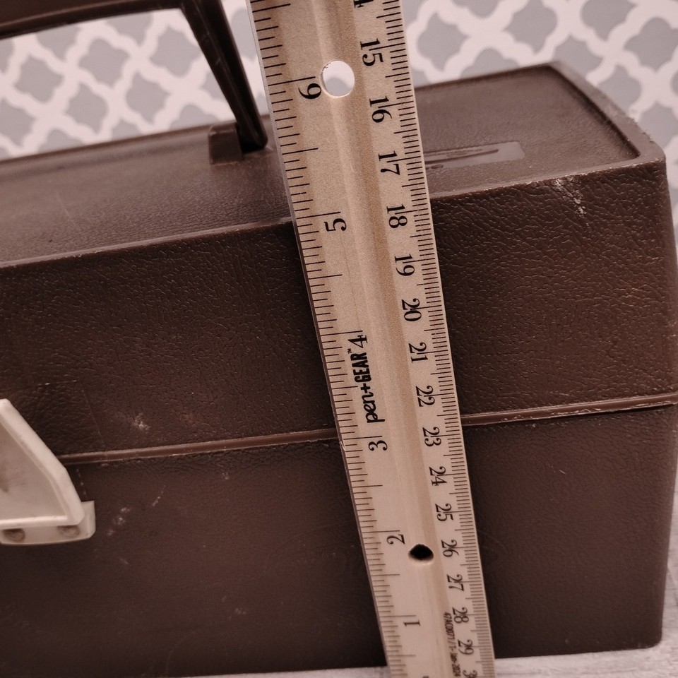 VTG Old Pal 10 40 Fishing Tackle Box Brown 12" Folding Tray - Needs ...