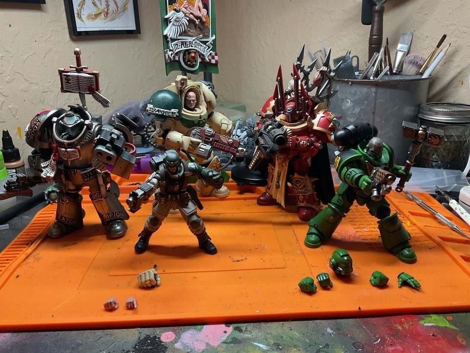 Joytoy Warhammer 40K Figure Lot Salamanders Grey Knight Deathwing Chaos ...