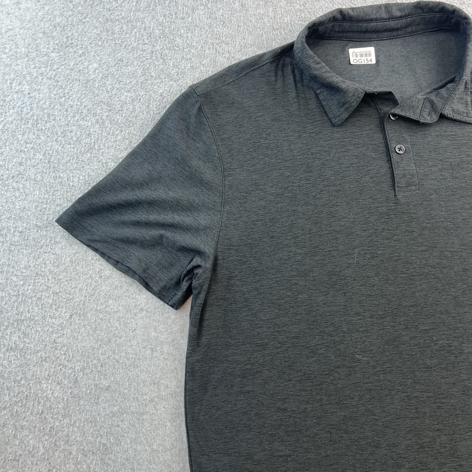 Vuori Polo Shirt Mens Large Black Stretch Performance Athletic Modern ...