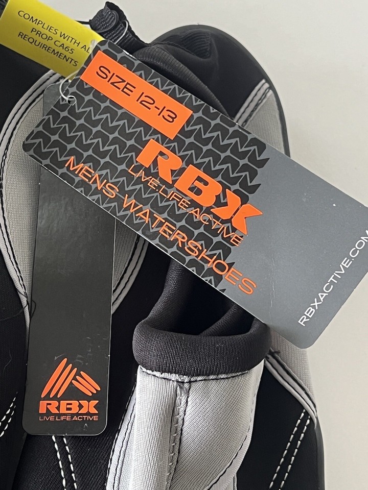 RBX Live Life Active Men’s Black Gray Swimming Water Shoes Size 12-13 ...